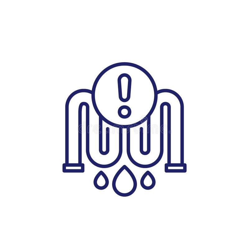 Leaking Pipe Icon, Water Leakage Line Vector Stock Vector ...