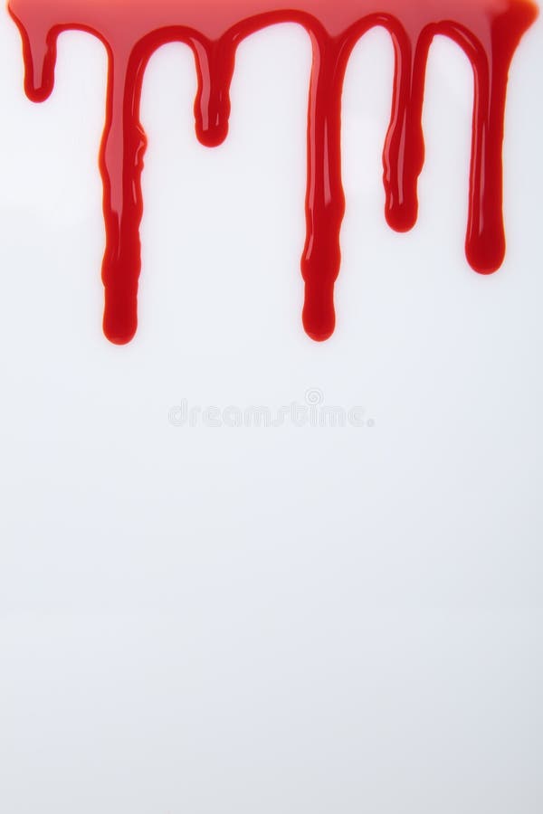 Leaking Red Blood Stain on White Background Stock Photo - Image of fear ...