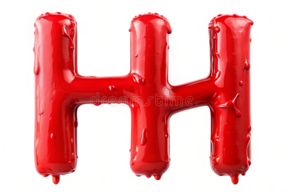 Leaky Red Alphabet Isolated on White Background. Handwritten Cursive ...