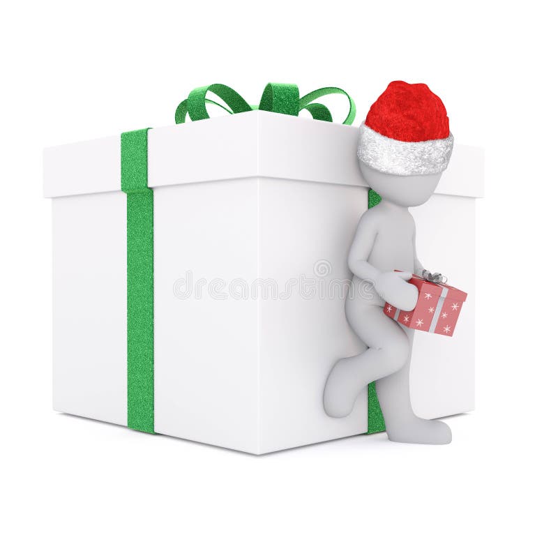 Lean on the Christmas Gift Box Stock Illustration - Illustration of ...