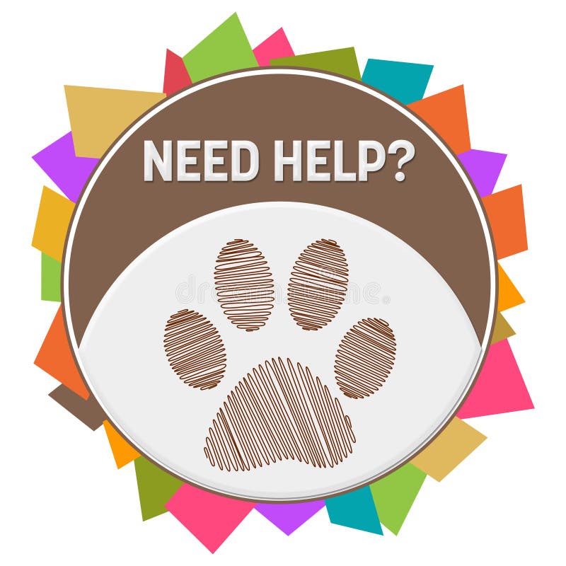 Need Help Colorful Pet Paw Abstract Shapes Circular Stock Illustration ...