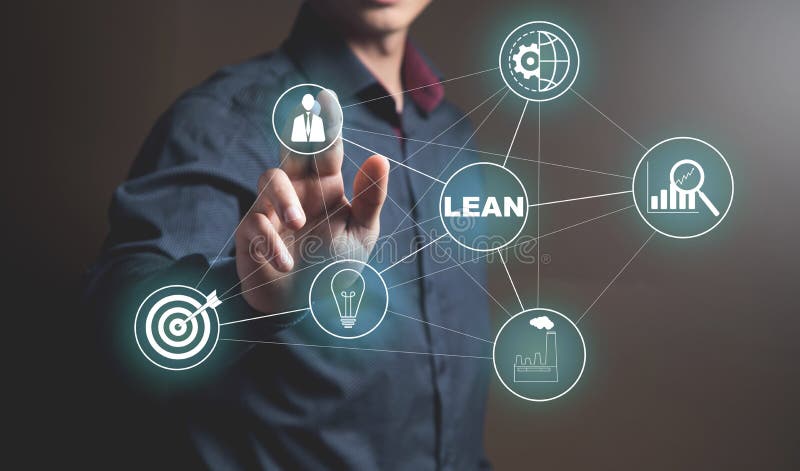 Lean E Iconos En Pantalla Virtual Foto de archivo - Imagen de ...