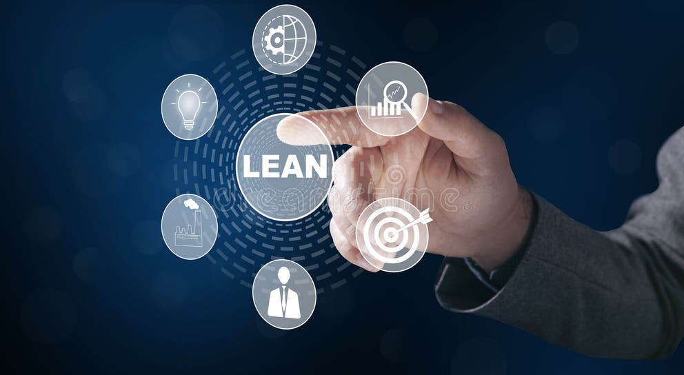 Lean E Iconos En Pantalla Virtual Foto de archivo - Imagen de ...