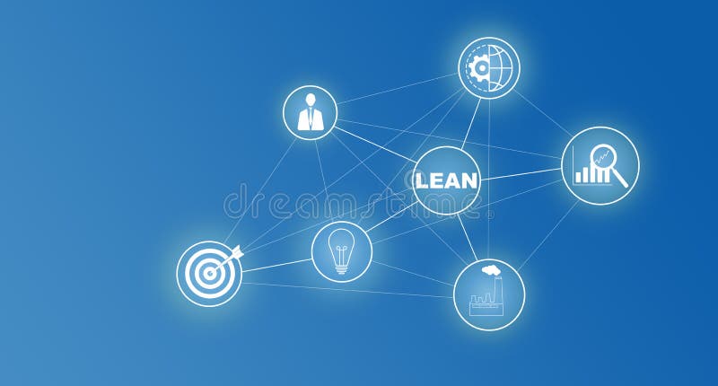 Lean E Iconos En Pantalla Virtual Stock de ilustración - Ilustración de ...