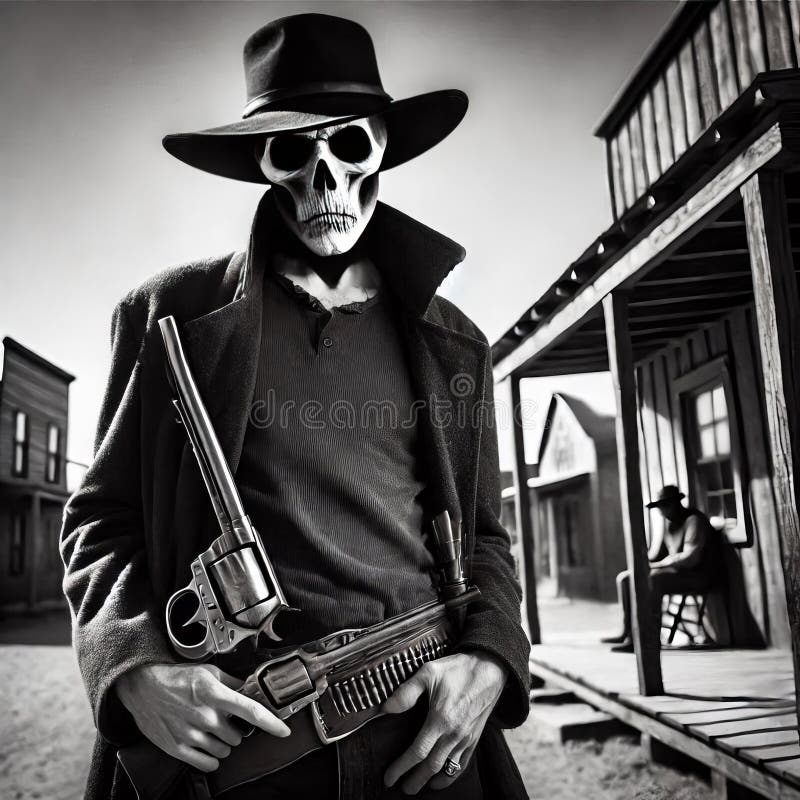 A Lean Figure with a Rugged Face Hat Casting a Shadow Over Hollo Stock ...