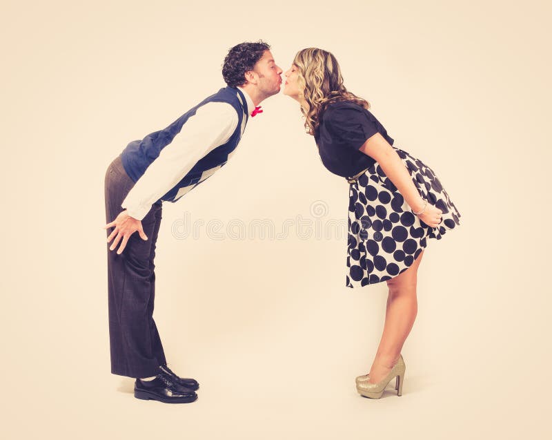 Lean in Kissing Retro stock image. Image of female, black - 29403419
