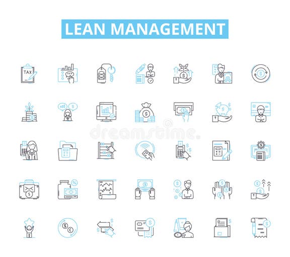 Lean Management Linear Icons Set. Efficiency, Optimization, Kaizen ...