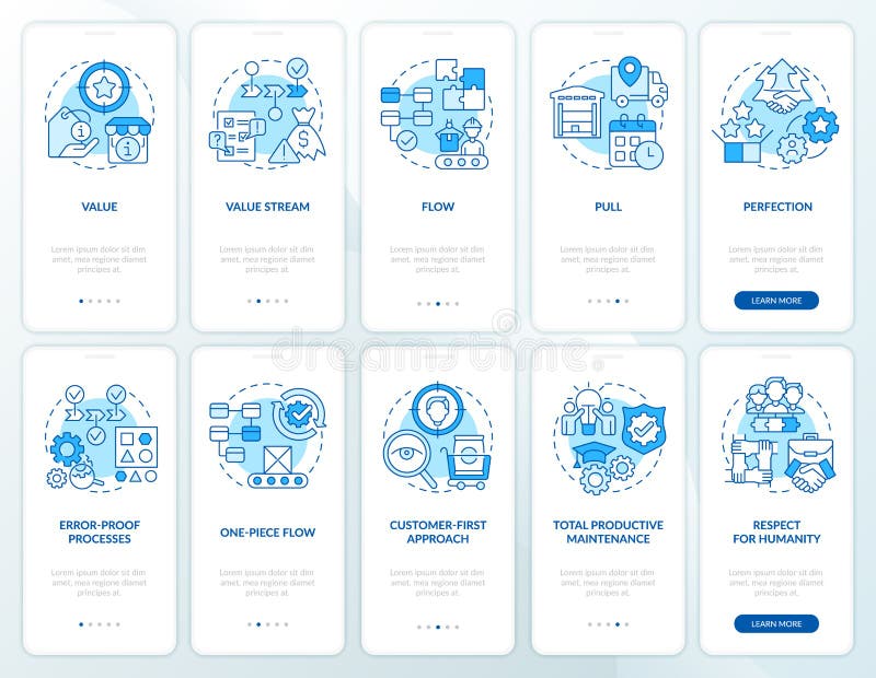 Lean Manufacturing Key Principles Rectangle Infographic Template Stock ...