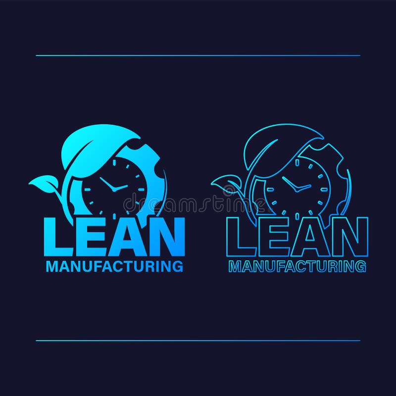 Lean Manufacturing Icon Vector Design. Gear with Watch and Leaf Concept ...