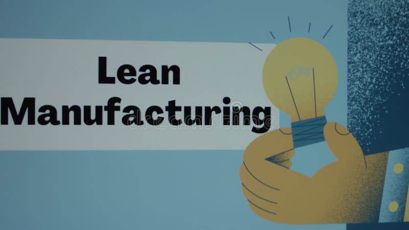 Lean Manufacturing Inscription in Frame on Blue Background. Graphic ...