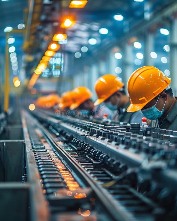 Lean Manufacturing Training Session beside an Automated Assembly Line ...