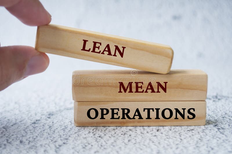 Lean and Mean Operation Text on Wooden Blocks. Process Improvement ...