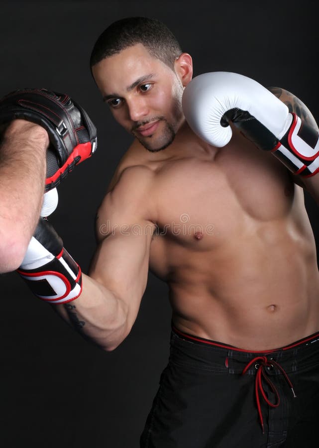 Fearles MMA Fighter Ready To Fight Stock Image - Image of muscle, dark ...