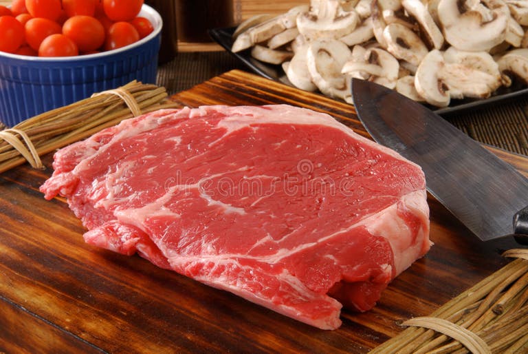 Lean raw rib steak stock photo. Image of tomatoes, preparation - 20540274