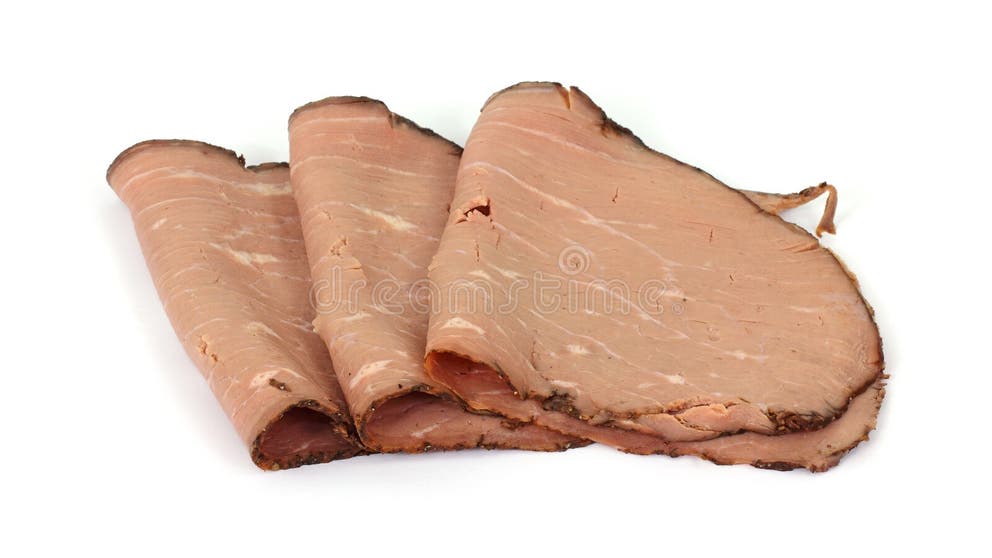 Lean Roast Beef Slices Arranged Stock Photo - Image of delicious ...
