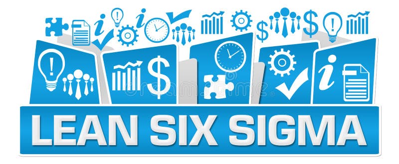 Lean Six Sigma Business Symbols on Top Blue Stock Illustration ...