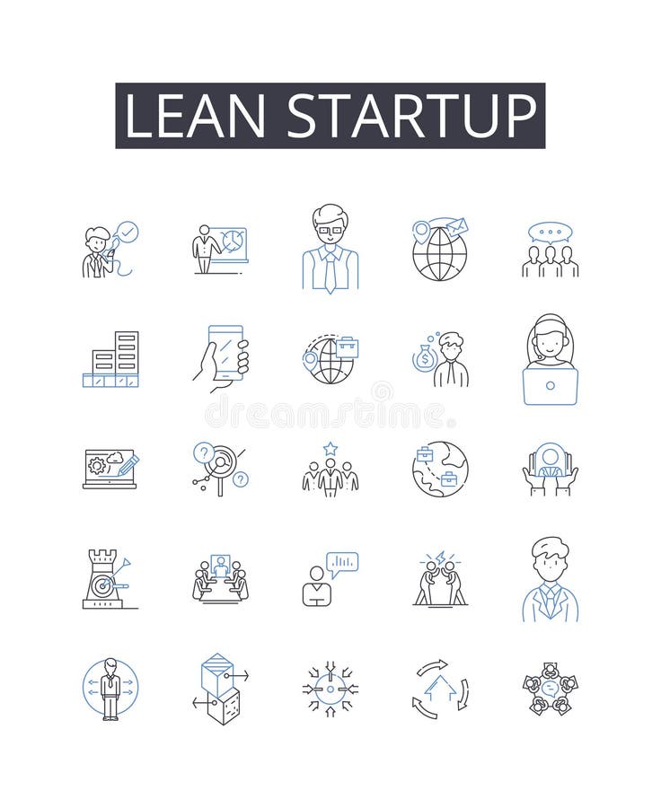 Lean Startup Line Icons Collection. Agile Development, Scrum ...