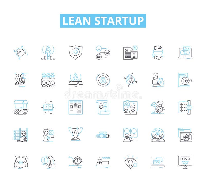 Lean Startup Linear Icons Set. Agility, Innovation, Validation ...