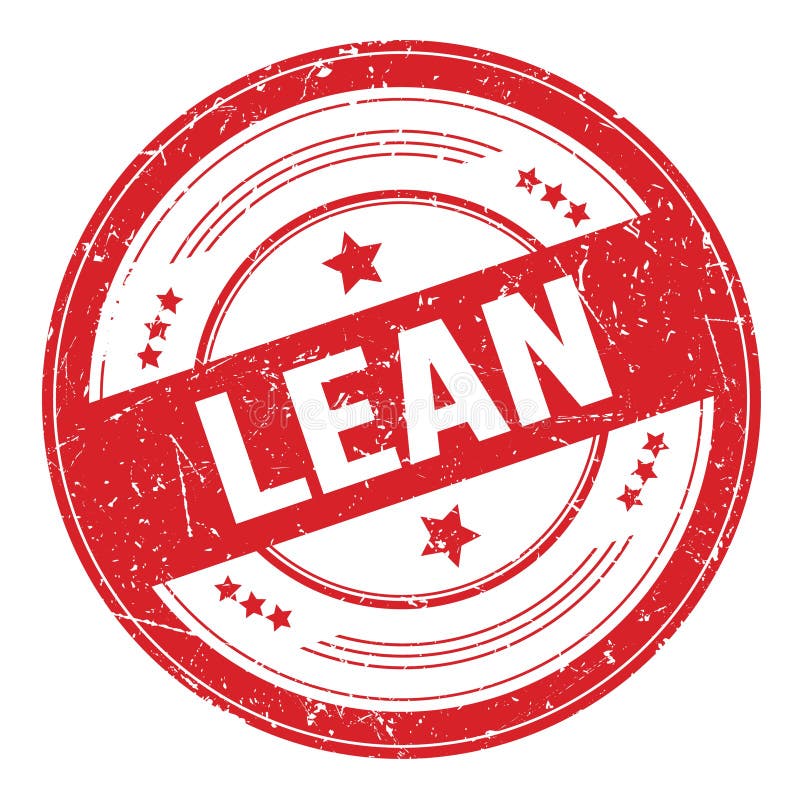 LEAN Text on Red Round Grungy Stamp Stock Illustration - Illustration ...