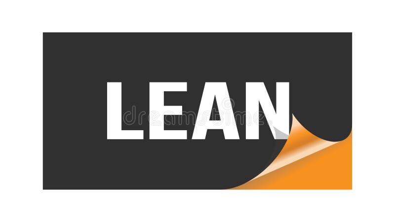 LEAN Text Written on Black Orange Sticker Stock Illustration ...