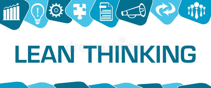 Lean Thinking Blue Rounded Squared on Top Symbols Stock Illustration ...