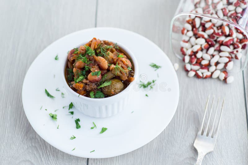 Lean Vegetable Stew with Beans, Brussels Sprouts, Tomatoes and Other ...