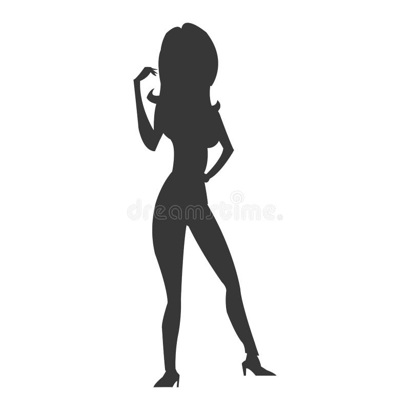 Lean Woman Holding Cartoon Heart Icon Stock Illustration - Illustration ...