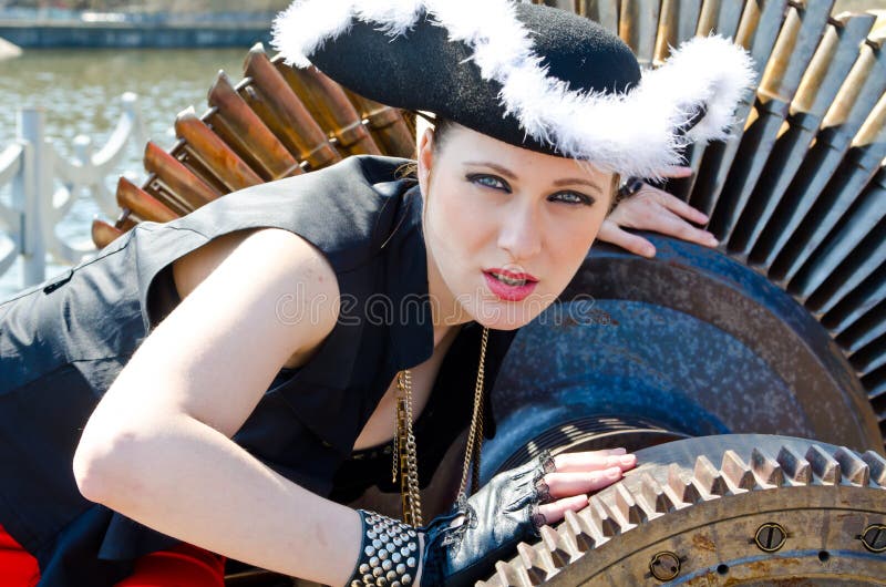 She Leaned on the Ship S Turbine Engine Stock Photo - Image of captain ...