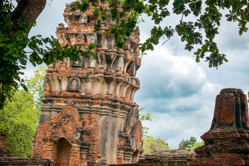 Leaning Buddhist Temple within the Wat Phra Ram Complex in Ayutthaya ...