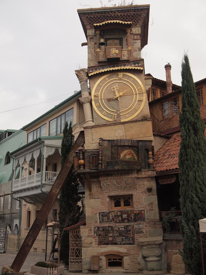 Leaning Clock Tower (Tbilisi, Georgia) Stock Photo - Image of leaning ...