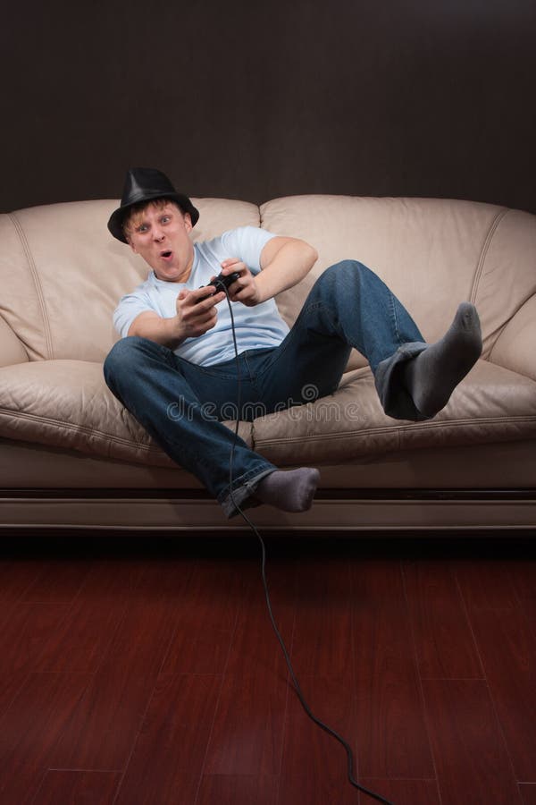 Leaning gamer stock photo. Image of control, game, adult - 18964846