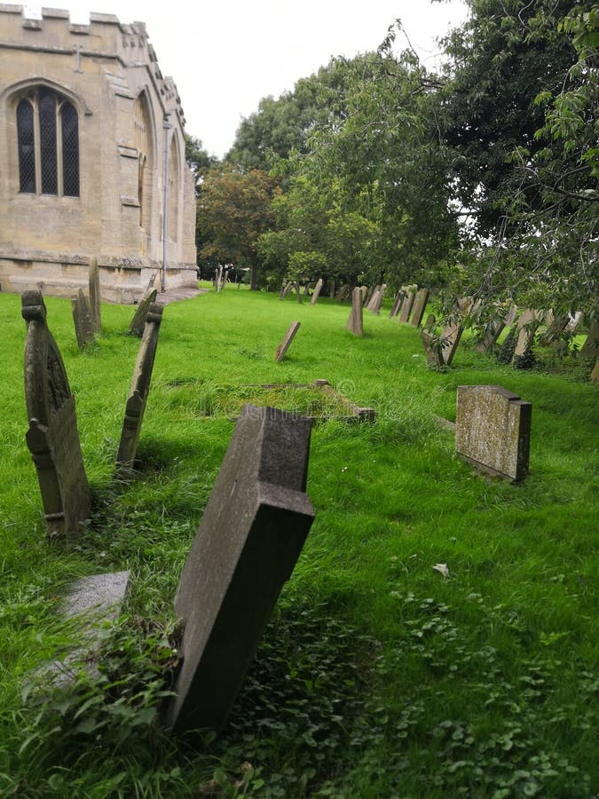 Old Gravestone in Churchyard Editorial Stock Photo - Image of covered ...