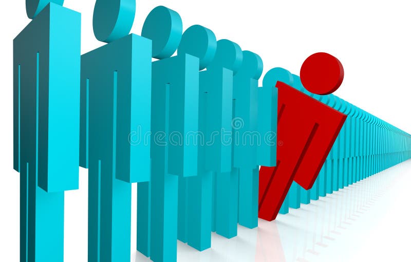 Leaning Out of Line stock illustration. Illustration of individuality ...