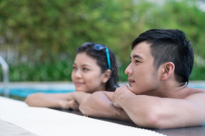 After swimming in pool stock image. Image of lifestyle - 34319535