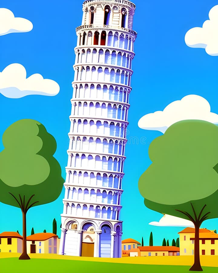 The leaning tower stock illustration. Illustration of view - 293201607