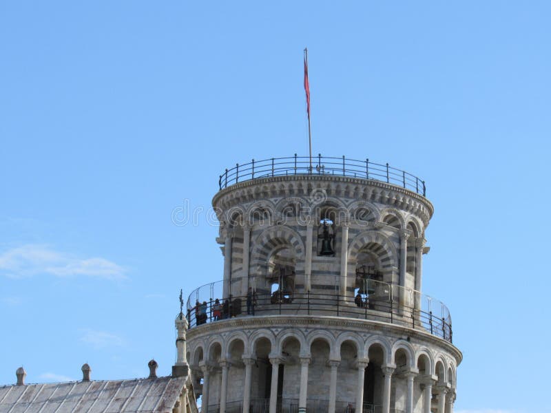 Top of Tower of Pisa Seen from Duomo Square. Stock Image - Image of ...