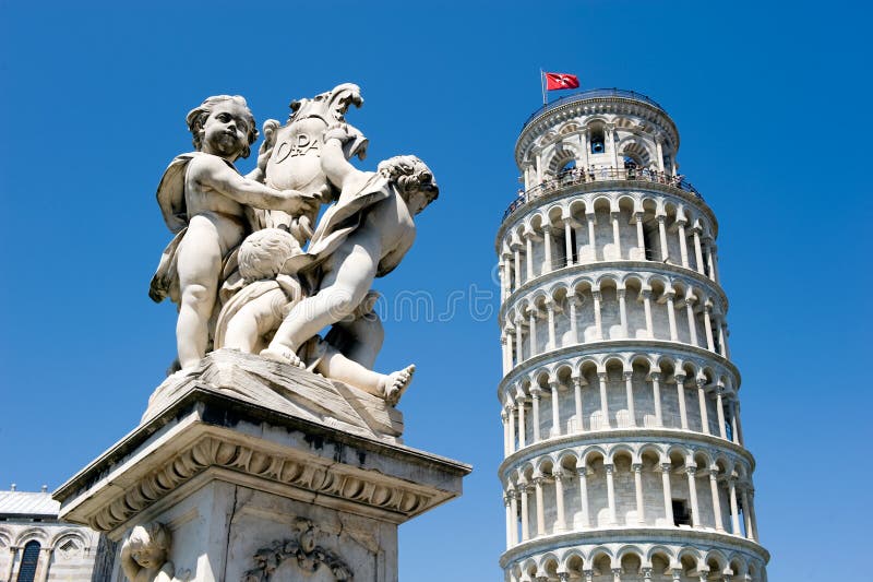 Italian Flag with Pisa Tower Stock Image - Image of pisa, flag: 3084265