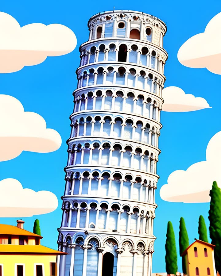 Leaning Tower in Pisa stock illustration. Illustration of logo - 293201609