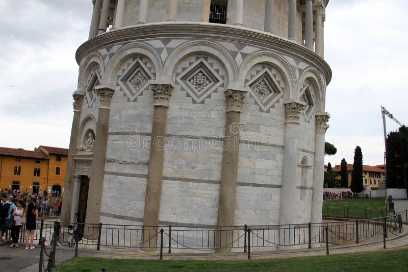 Leaning Tower of Pisa, Frieze and Columns of Base of the Tower, Pisa ...