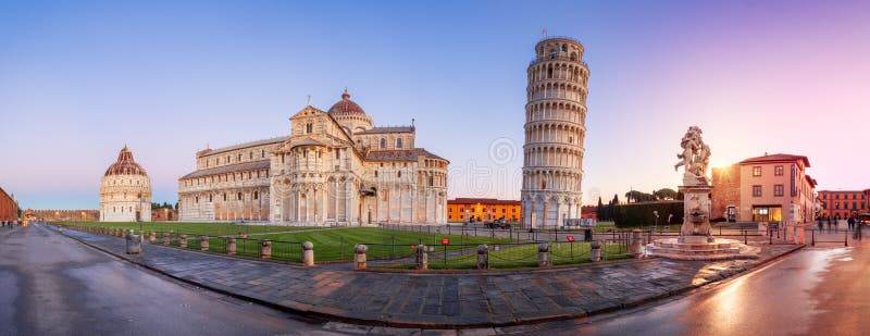 The Leaning Tower of Pisa in PIsa, Italy at Twilight Editorial Stock ...