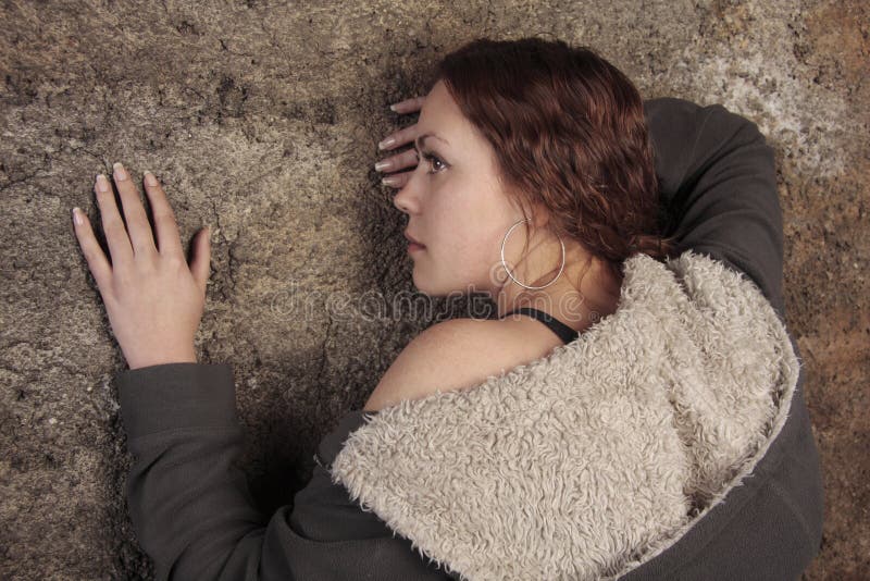 Leaning on the wall stock photo. Image of pensive, rusty - 9437024