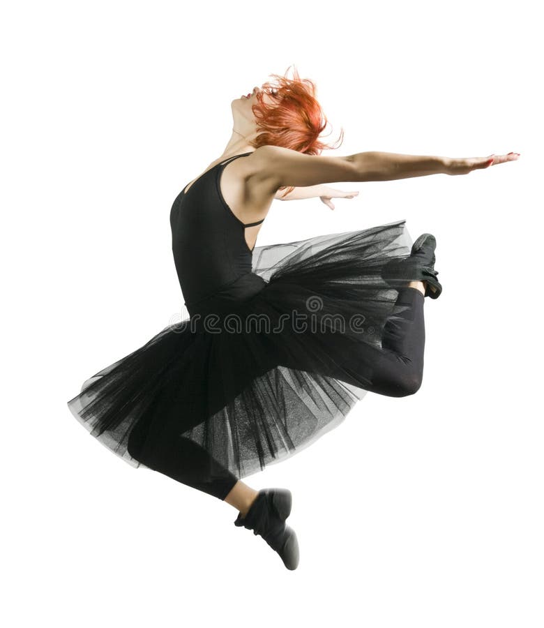 Red Ballerina Wearing Black Tutu Stock Photo - Image of isolated, woman ...