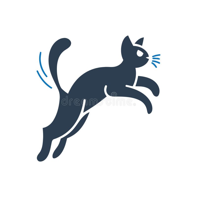 Leaping Cat Icon stock vector. Illustration of animal - 375316729
