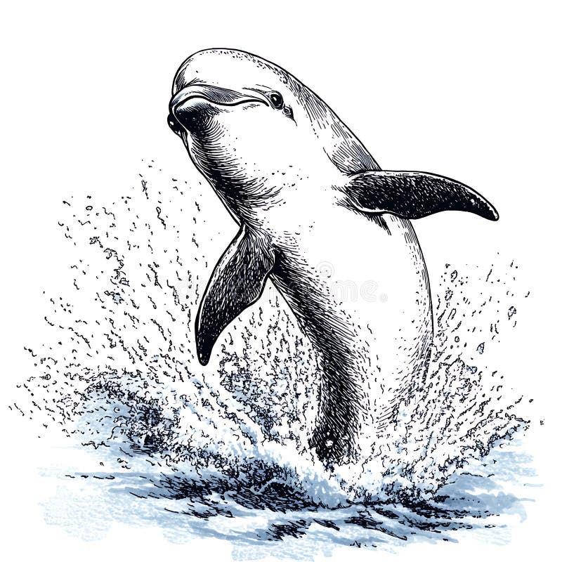 Leaping Dolphin an Artistic Illustration of a Dolphin in Motion Stock ...