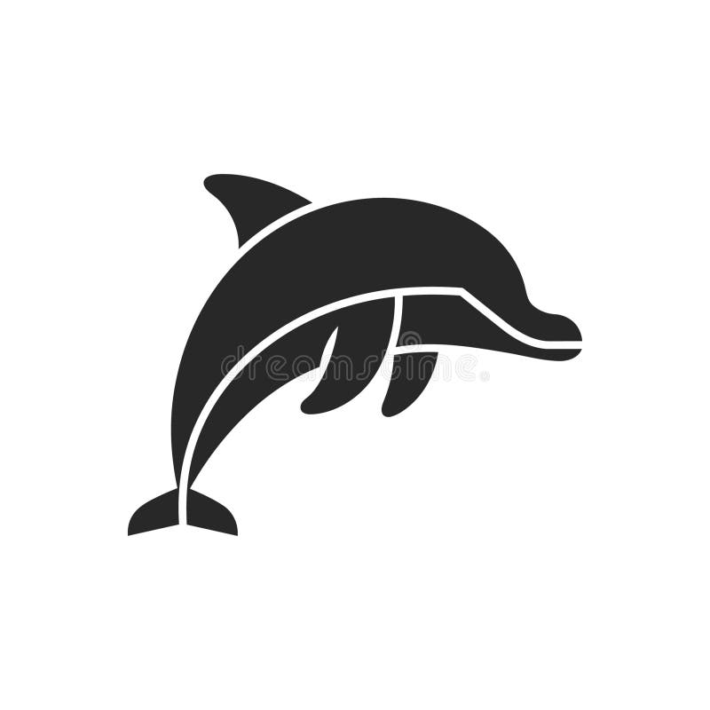 Leaping Dolphin Icon stock vector. Illustration of dolphin - 361759960
