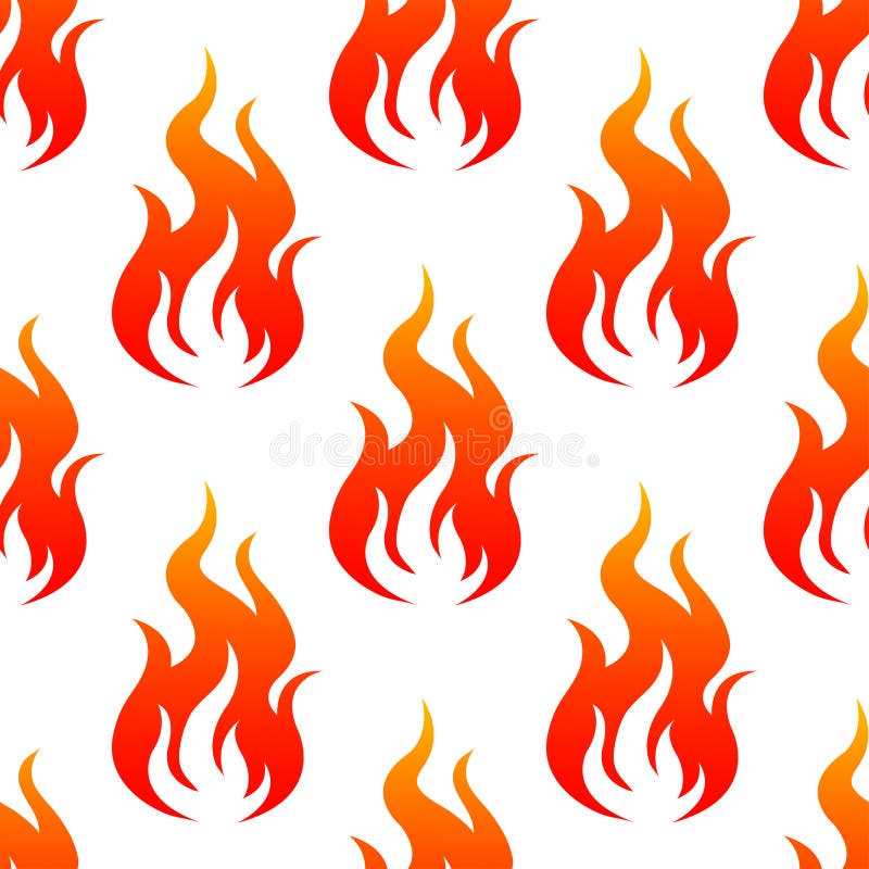 Leaping Fiery Flames Seamless Pattern Stock Vector - Illustration of ...