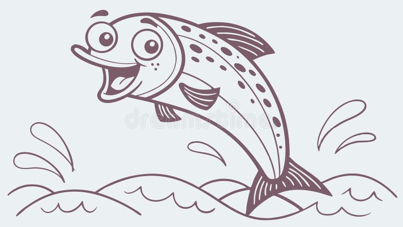 Leaping Fish: Dynamic Illustration of a Fish Jumping from Water, Vector ...