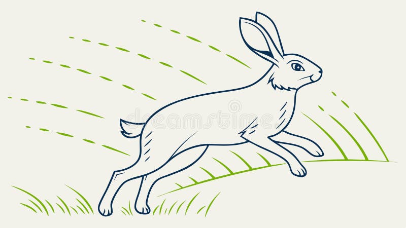 Leaping Rabbit with Dashed Lines Vector, Movement and Speed Graphic ...
