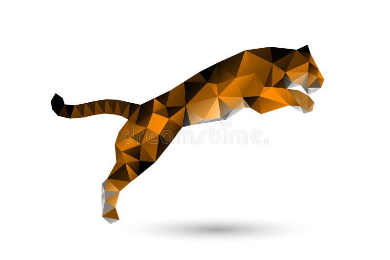 Leaping Tiger from Polygons Stock Vector - Illustration of artre, race ...