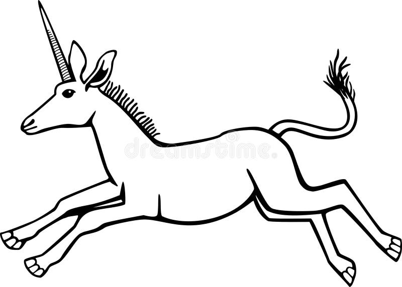 Leaping Unicorn stock vector. Illustration of horn, unicorn - 66439422